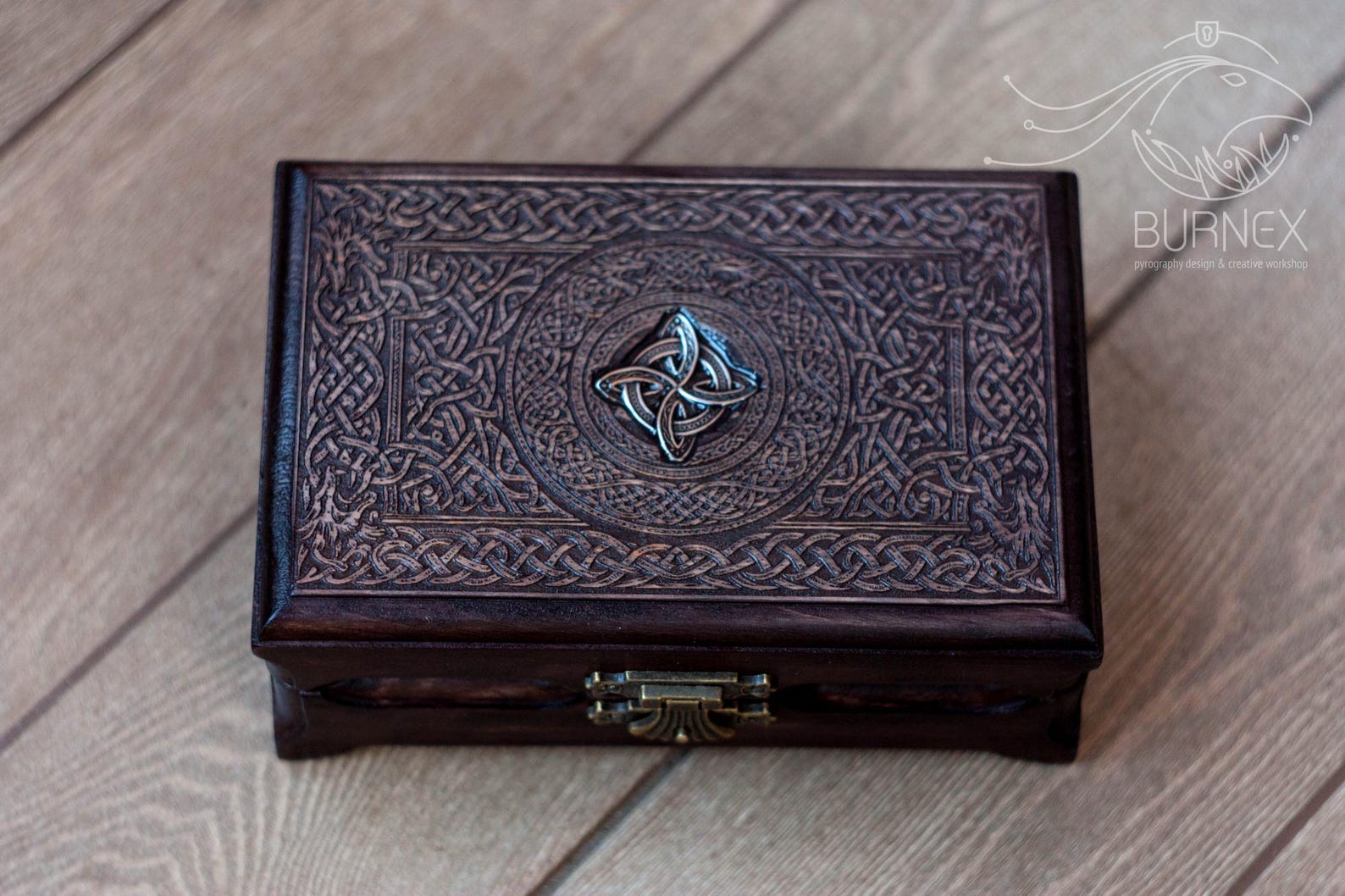Triskelion Metal | Vintage Celtic Chest | Wooden Custom Jewelry Box ...