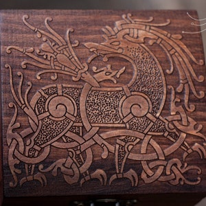 Wooden Celtic Chest | Vintage Jewelry Box | Rustic Design Box - Etsy