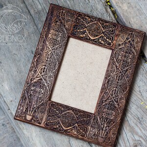 Wooden Photoframe With Celtic Ornament | Photo Frame With Window 14x9 ...