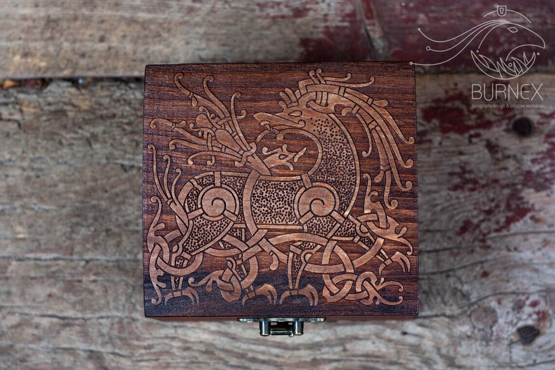 Wooden Celtic Chest Vintage Jewelry Box Rustic Design Box - Etsy