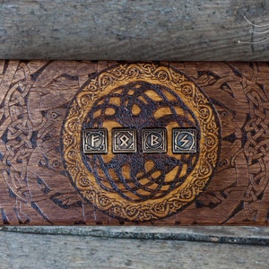 Wooden Runic Box | Vintage Money Box | Jewelry Box | Keepsake Box - Etsy