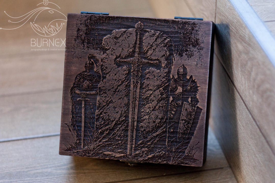 Wooden Medieval Knights Box: Gothic Sword Guardians Keepsake - Etsy