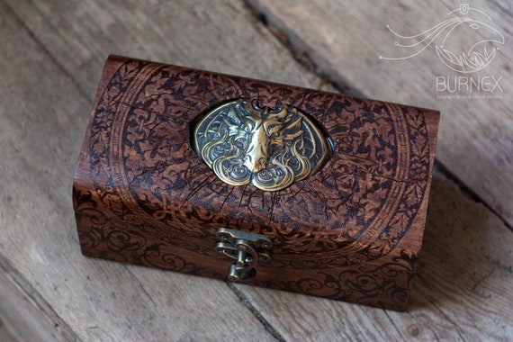 Wooden Custom Stylish Box Dragon Chest Engraved Wooden Box - Etsy