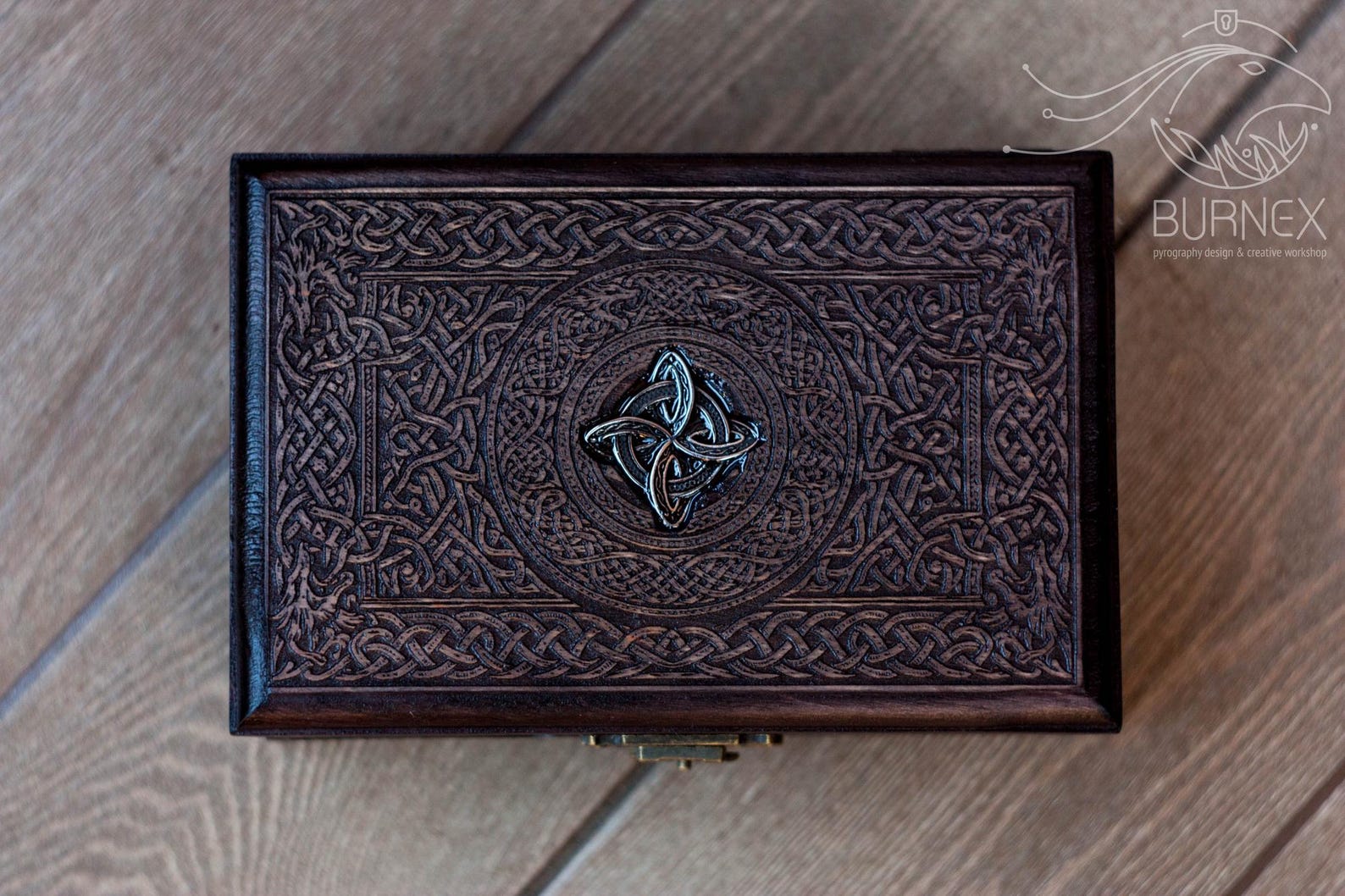 Triskelion Metal | Vintage Celtic Chest | Wooden Custom Jewelry Box ...