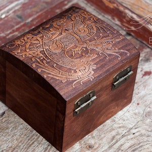 Wooden Celtic Chest | Vintage Jewelry Box | Rustic Design Box - Etsy