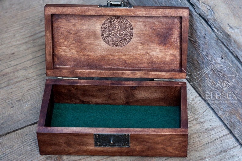Vegvisir | Vintage Celtic Chest | Wooden Jewelry Box | Rustic Design ...