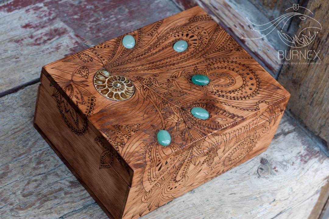 Big Wooden Tarot Box | Custom Tarot Box | Vintage Jewelry Box | Custom ...