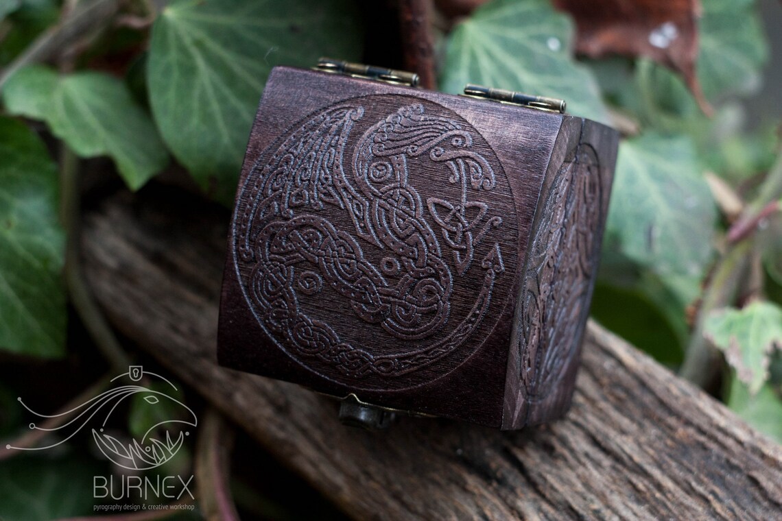 Little Wooden Box With Celtic Dragon Jewelry Custom Box | Etsy