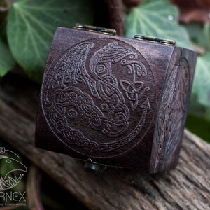 Little Wooden Box With Celtic Dragon | Jewelry Custom Box | Box for ...