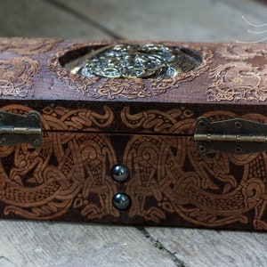 Viking Shield Jewelry Box: Celtic Engraved Wooden Custom Crafted ...