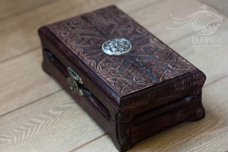 Celt Metal Shield | Vintage Celtic Chest | Wooden Jewelry Box | Rustic ...