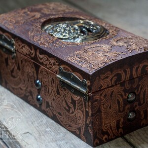 Viking Shield Box | Wooden Crafted Vintage Jewelry Box | Wooden Chest ...