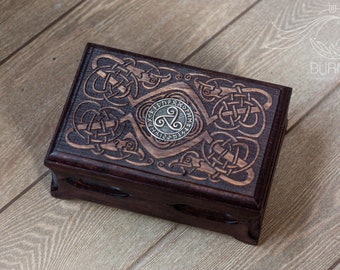 Wooden Celtic Chest Vintage Jewelry Box Rustic Design Box - Etsy