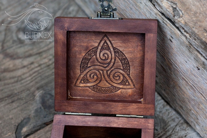 Wooden Celtic Chest Vintage Jewelry Box Rustic Design Box - Etsy