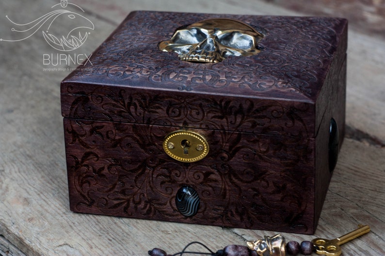Big Skull Box Gothic Box Goth Wooden Crafted Vintage | Etsy