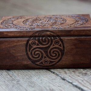 Wooden Custom Box | Triskelion | Celtic Box | Keepsake Box - Etsy