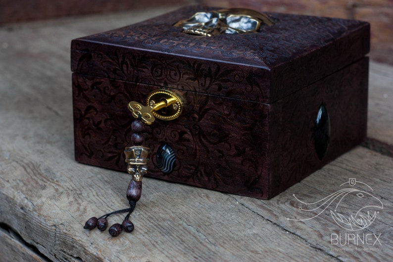 Big Skull Box Gothic Box Goth Wooden Crafted Vintage | Etsy