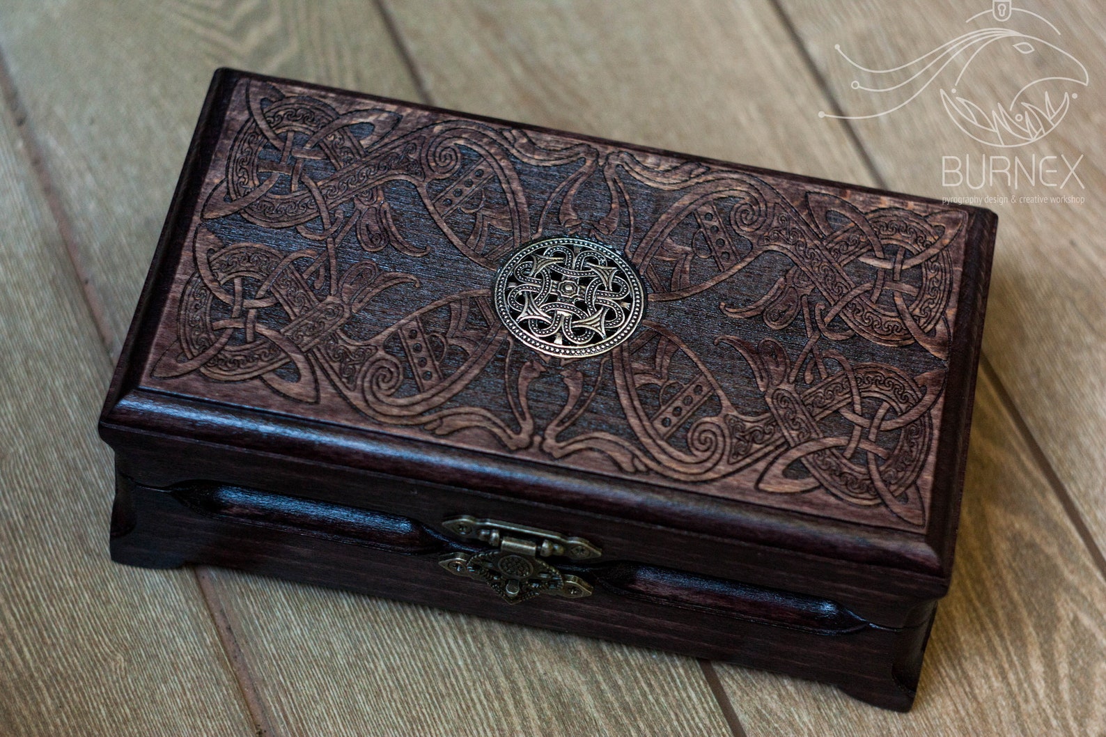 Celt Metal Shield | Vintage Celtic Chest | Wooden Jewelry Box | Rustic ...