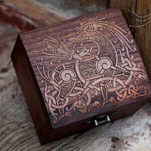 Wooden Celtic Chest | Vintage Jewelry Box | Rustic Design Box - Etsy