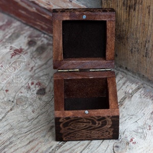 Celtic Ring Box: Wooden Keepsake Jewelry Box With Aegishjalmur - Etsy