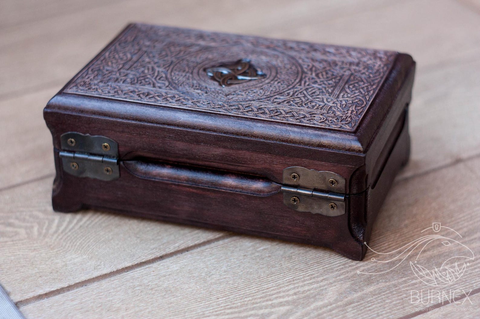Triskelion Metal | Vintage Celtic Chest | Wooden Custom Jewelry Box ...