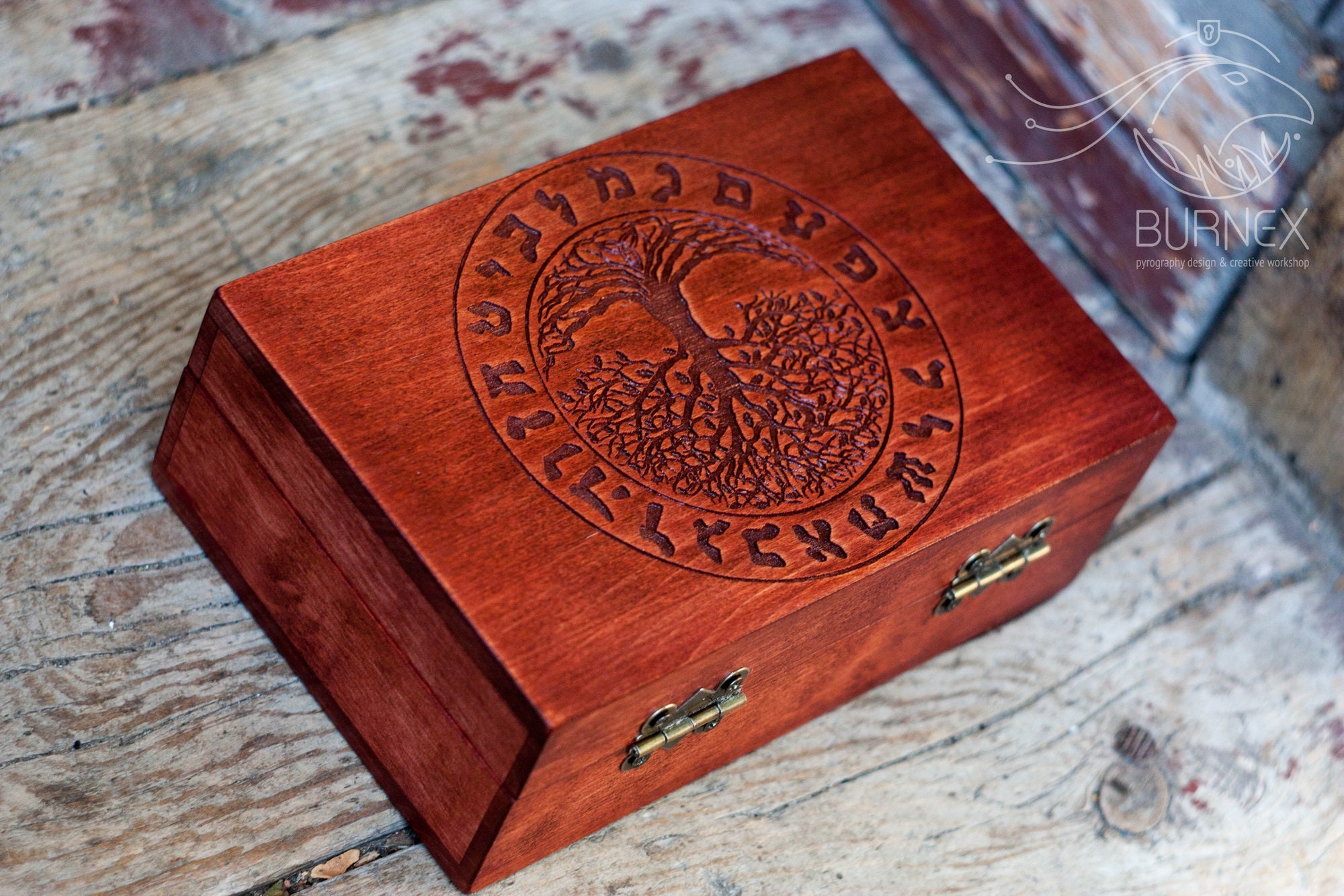 Wooden Tarot Box Engraved Custom Box Divination | Etsy