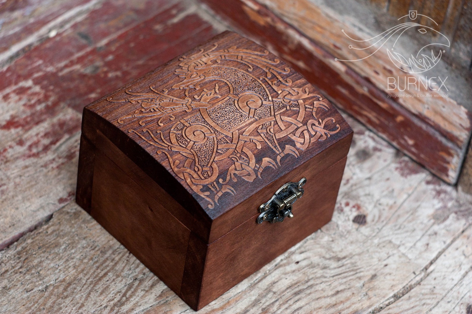 Wooden Celtic Chest Vintage Jewelry Box Rustic Design Box - Etsy