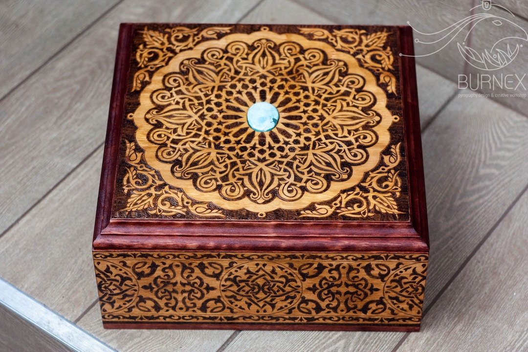 Custom Arabic Wooden Box | Vintage Jewelry Box | Keepsake Box With ...