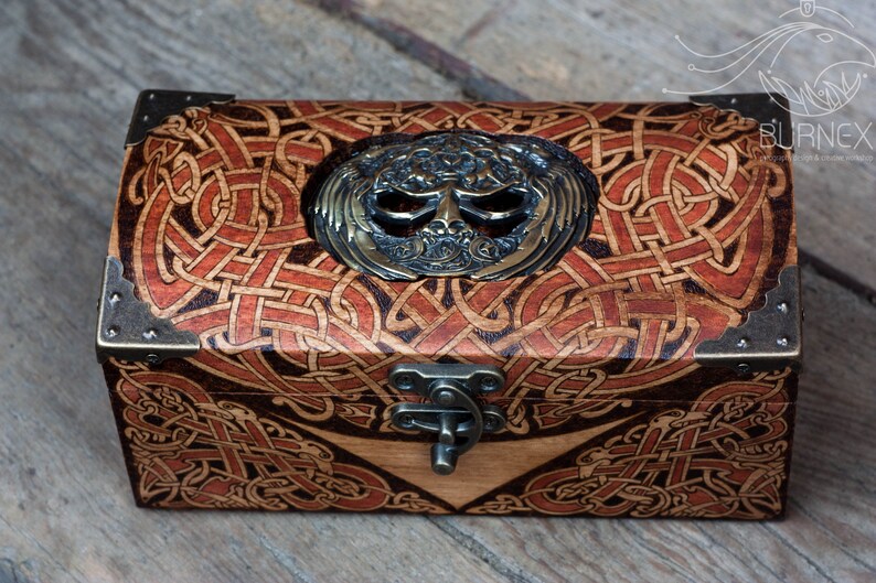 Viking shield box wooden crafted vintage jewelry box | Etsy