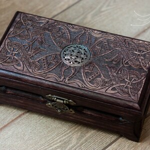 Celt Metal Shield | Vintage Celtic Chest | Wooden Jewelry Box | Rustic ...