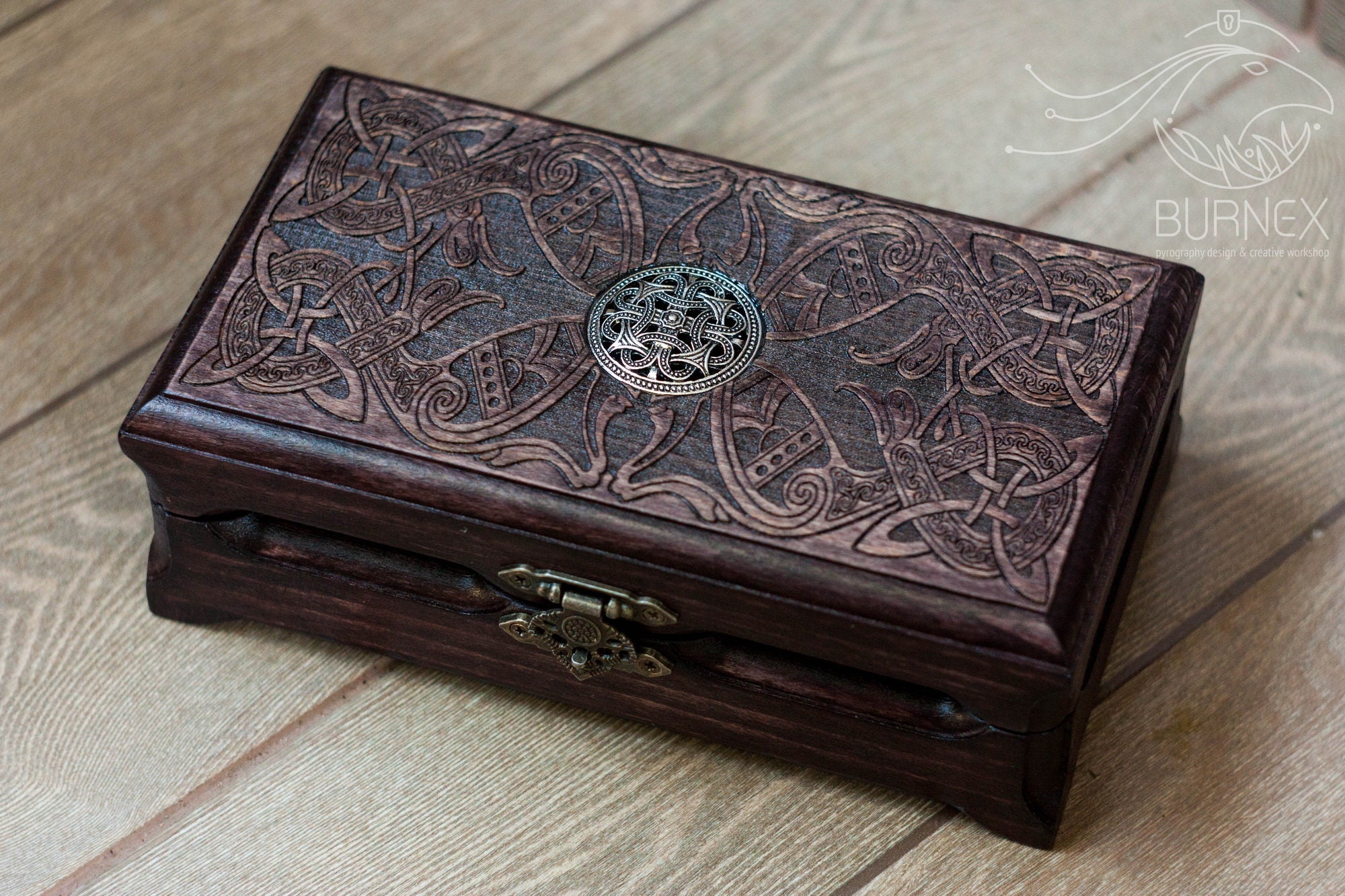 Celt Metal Shield | Vintage Celtic Chest | Wooden Jewelry Box | Rustic ...