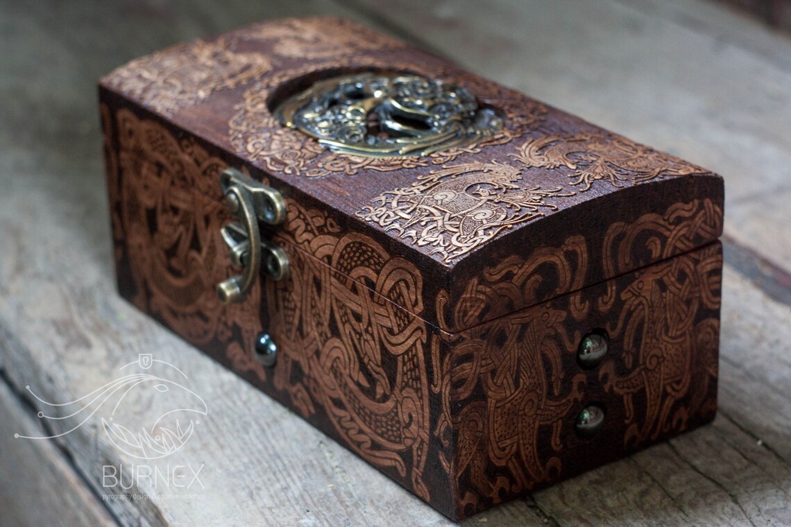 Viking Shield Box Wooden Crafted Vintage Jewelry Box - Etsy