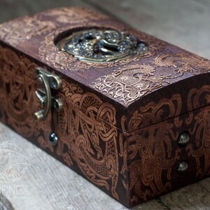 Viking Shield Jewelry Box: Celtic Engraved Wooden Custom Crafted ...