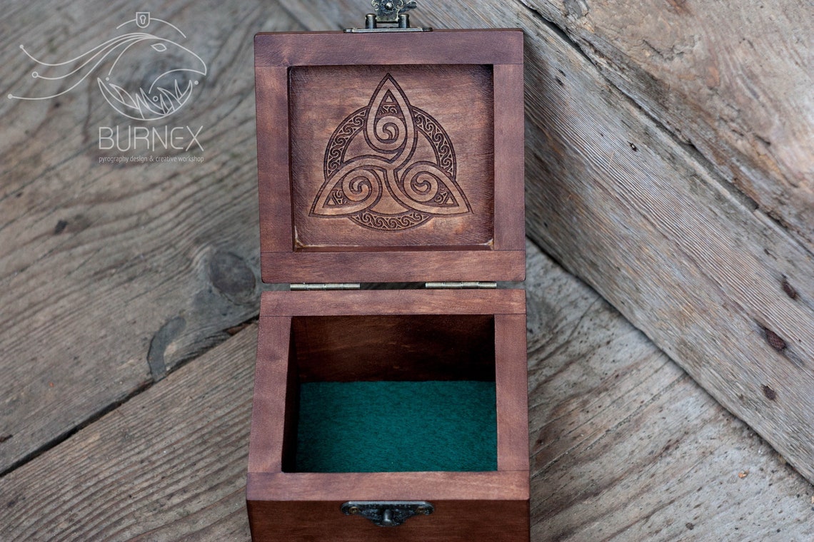Wooden Celtic Chest Vintage Jewelry Box Rustic Design Box - Etsy