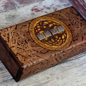 Wooden Runic Box | Vintage Money Box | Jewelry Box | Keepsake Box - Etsy