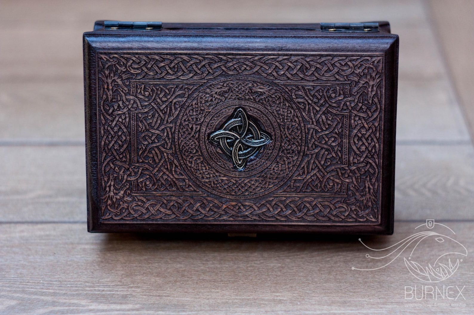 Triskelion Metal | Vintage Celtic Chest | Wooden Custom Jewelry Box ...