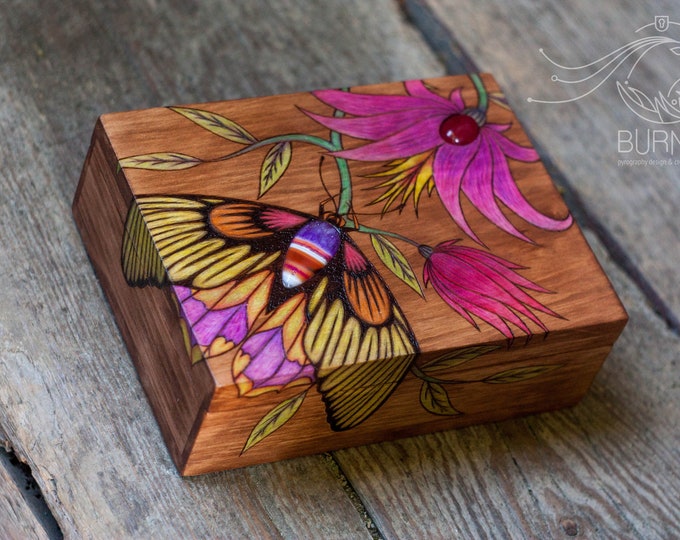 Beautiful Butterfly Box Engraved Wooden Box Custom Vintage - Etsy