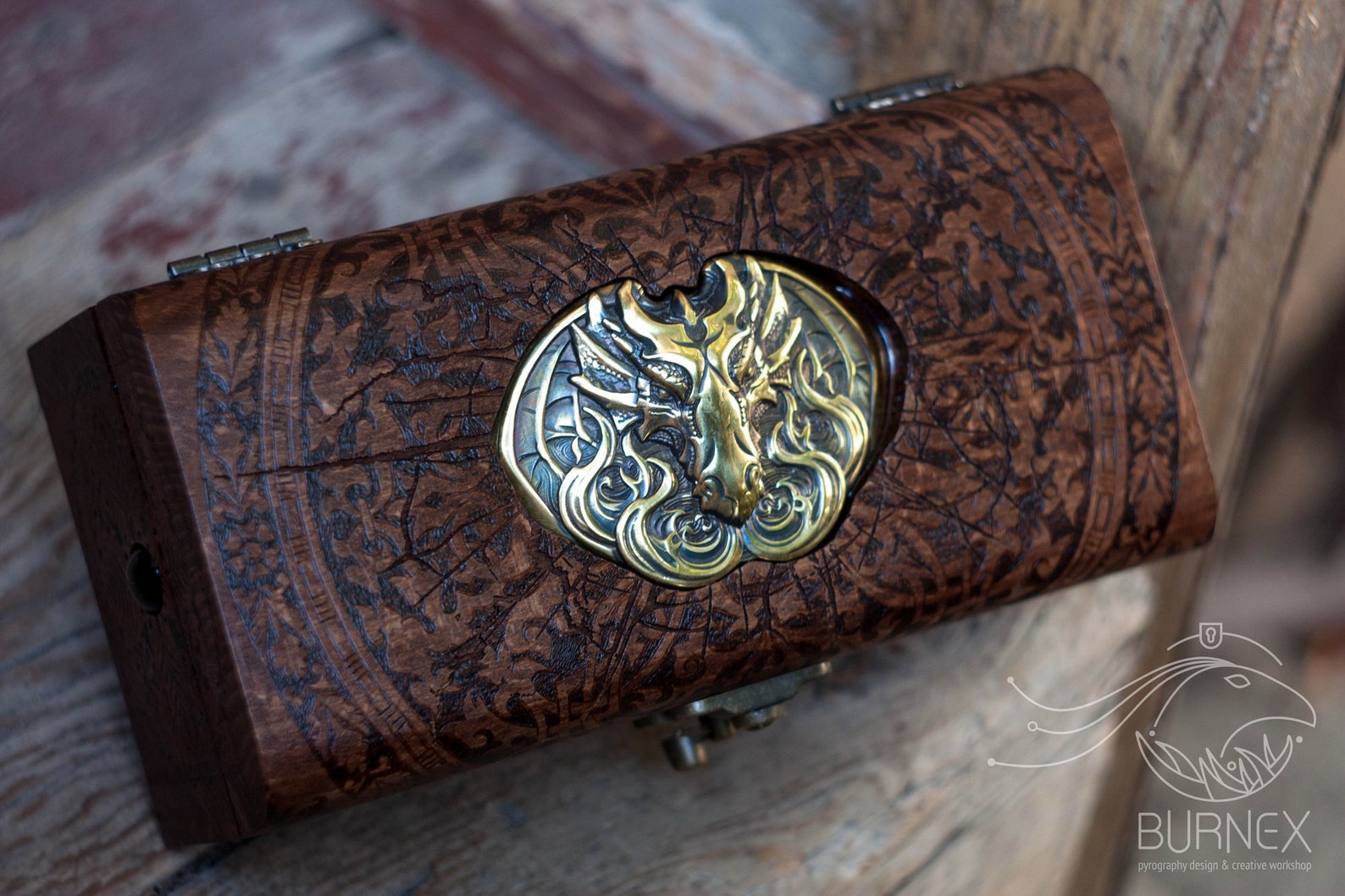 Wooden Custom Stylish Box Dragon Chest Engraved Wooden Box - Etsy
