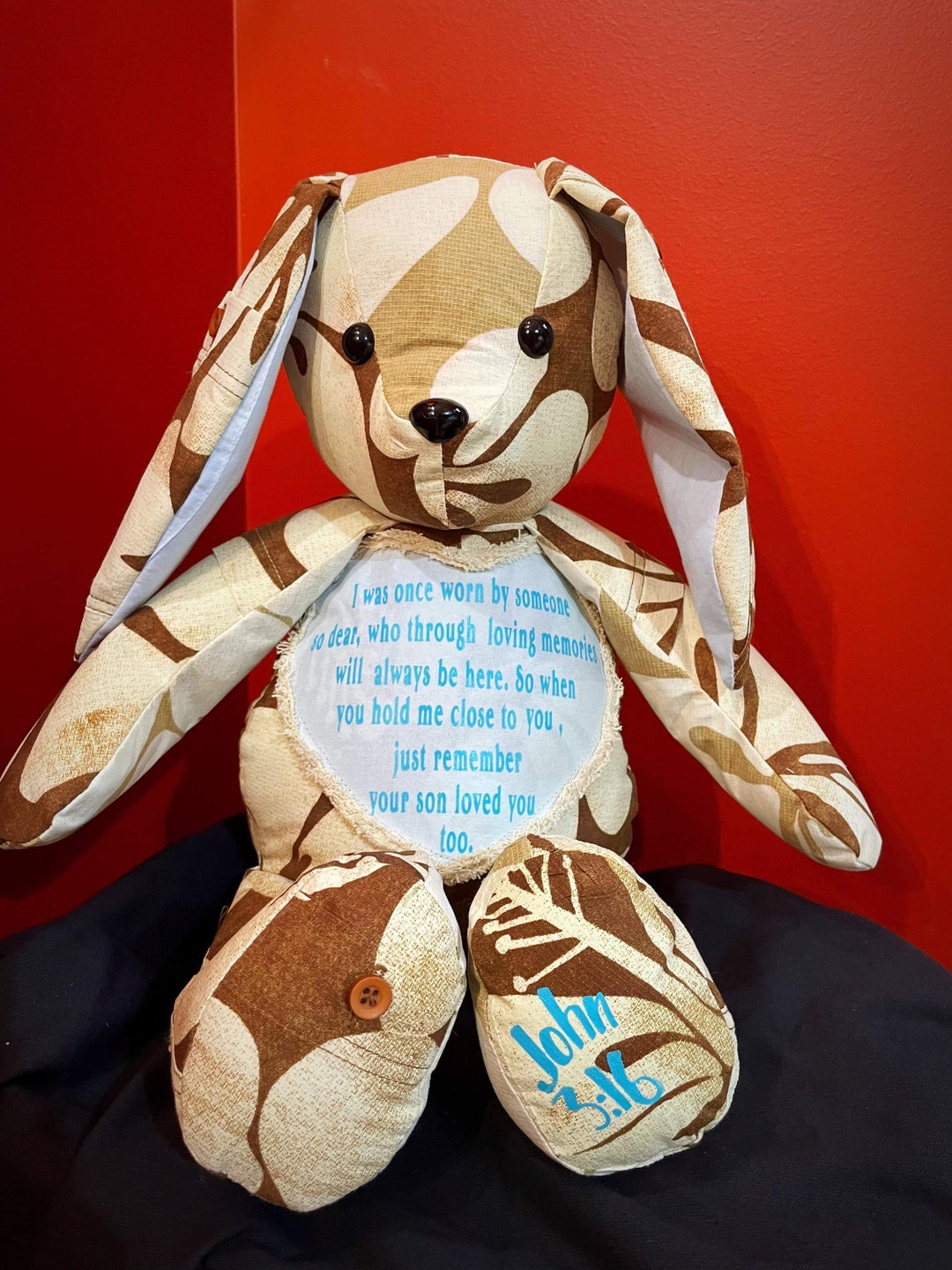 Memory Stuffed Animals Made Using Your Loved One’s Clothes - Etsy