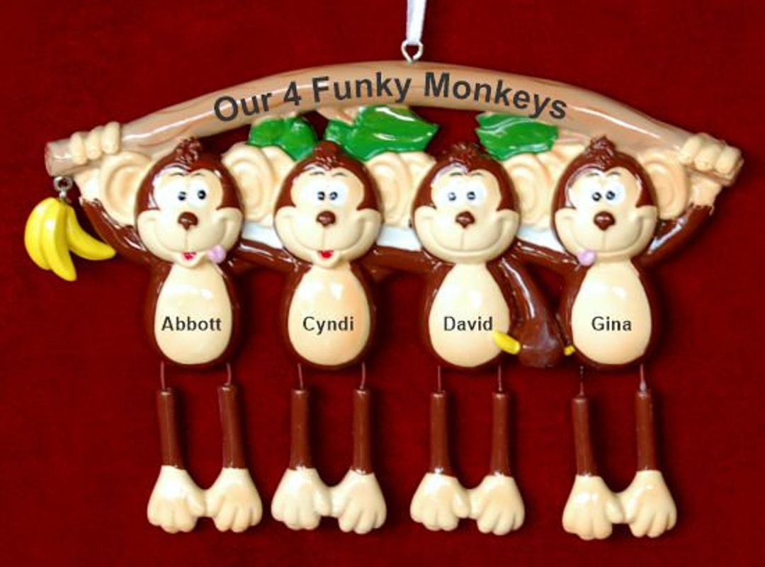 Personalized Monkey See Monkey Do Our 4 Grandchildren Christmas ...