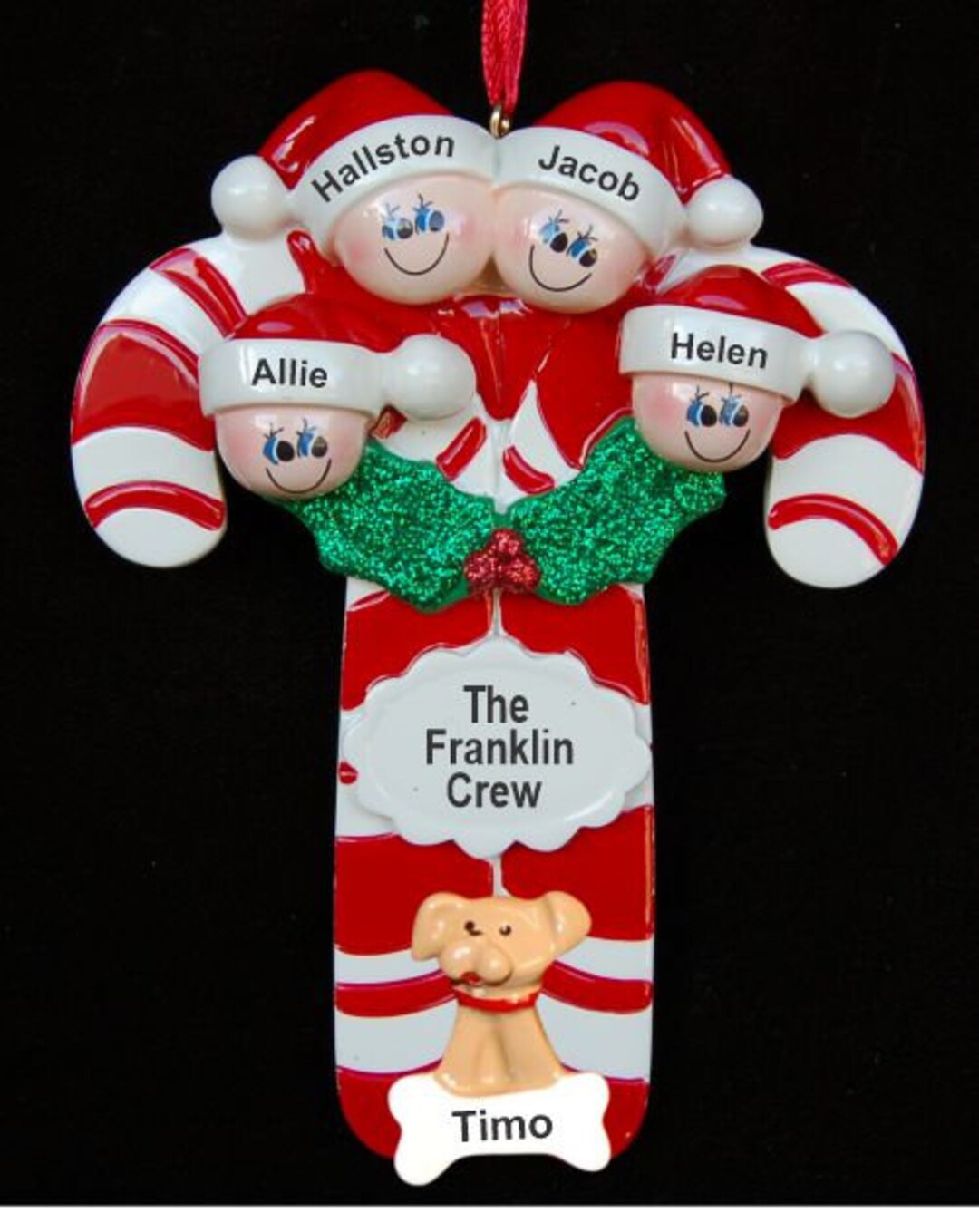 Candy Canes Family Ornament for 4 - Etsy