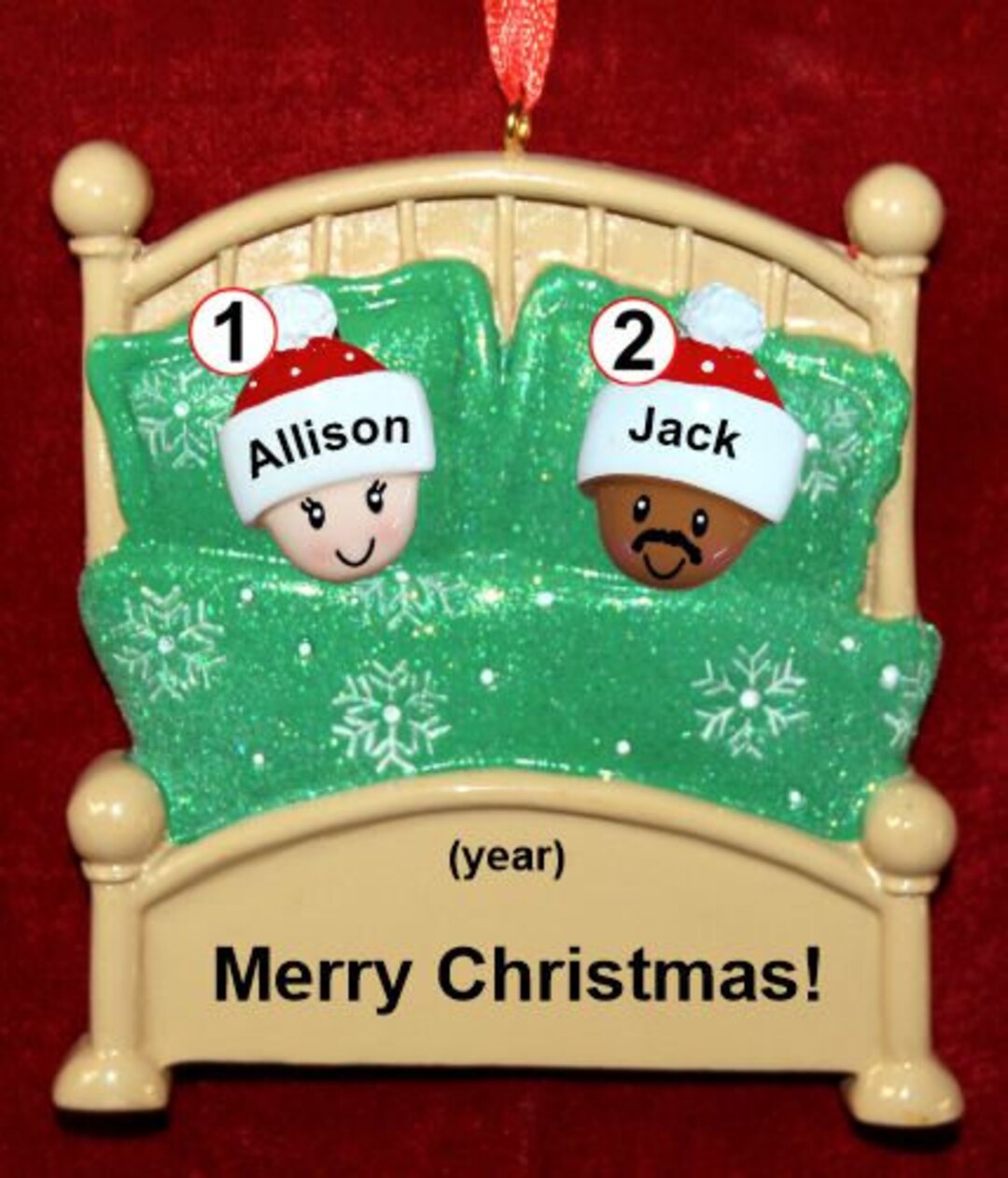 Personalized Biracial or Mixed Race Couples Christmas Ornament - Etsy