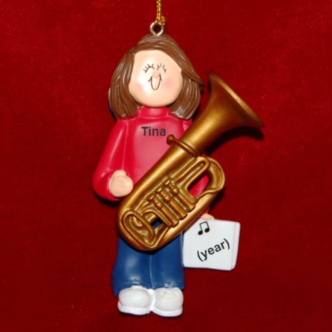 Personalized Tuba Christmas Ornament Virtuoso Brunette Female - Etsy