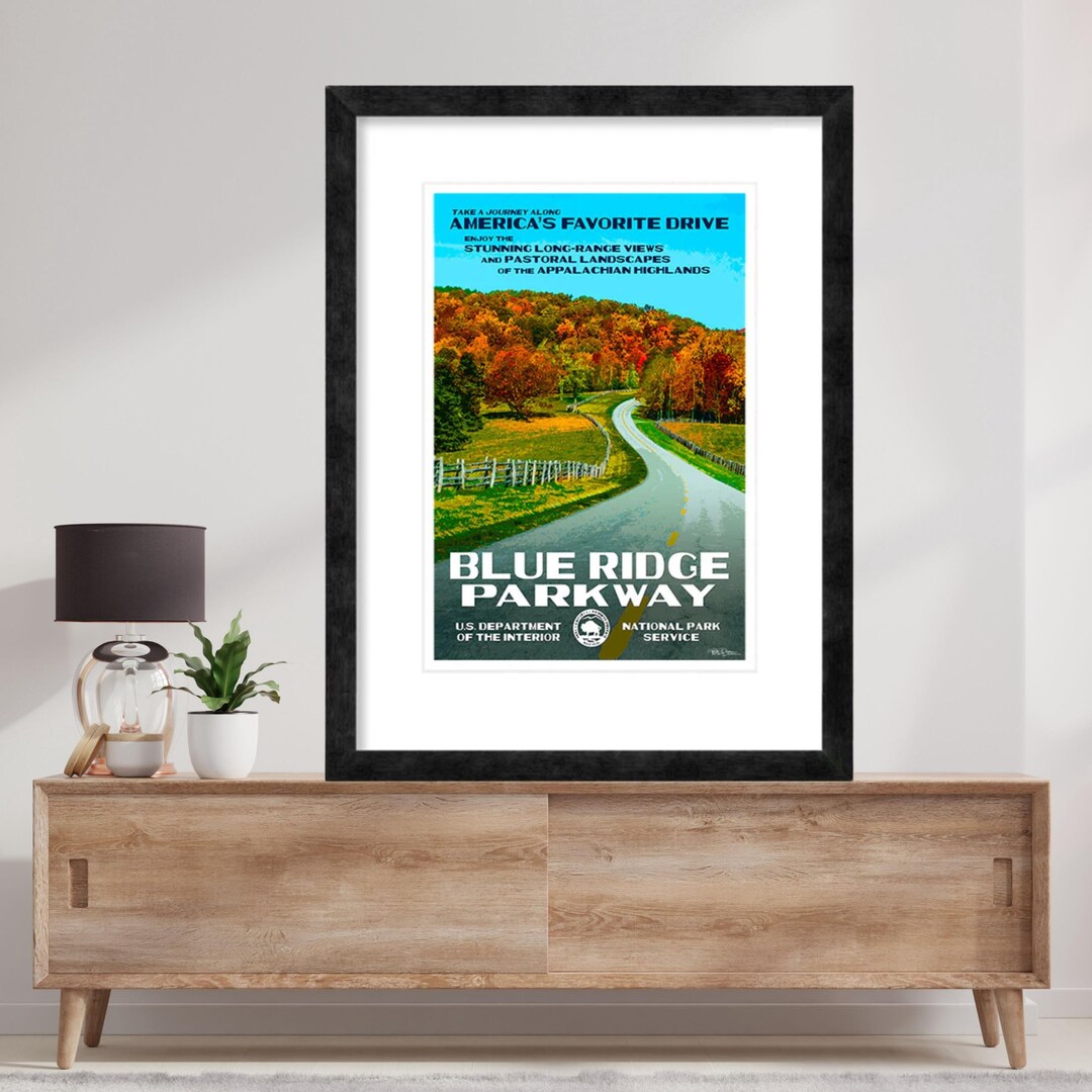 Blue Ridge Parkway Wpa-style Poster, Scenic Road Art Print, Gift for ...