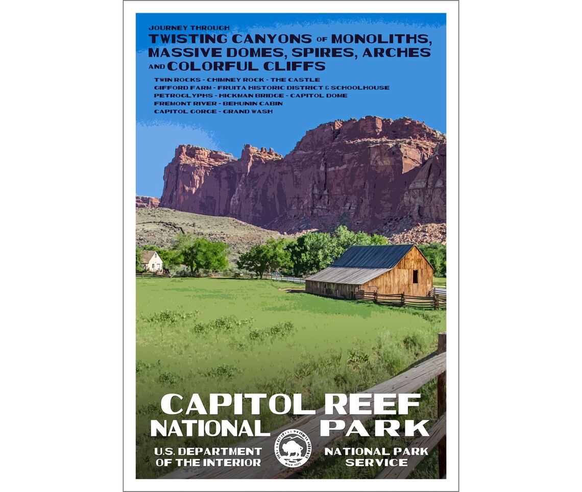 Utah's Mighty Five National Parks Posters, WPA Style Art Print - Etsy