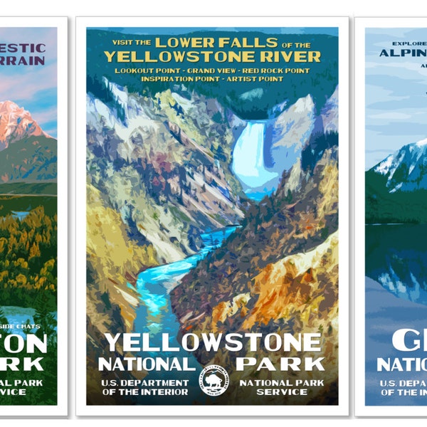 Vintage National Park Poster Prints - Etsy