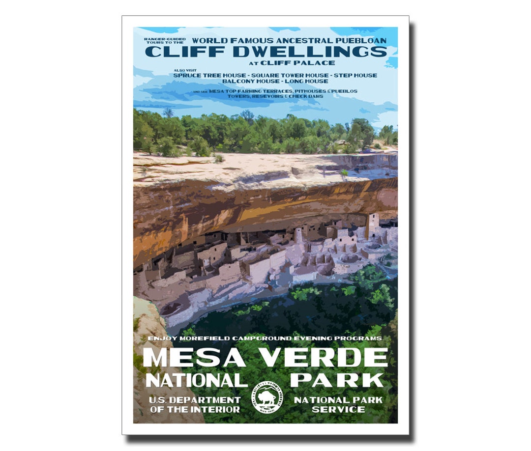 Mesa Verde National Park Poster WPA Style 13x19 Mesa Verde Vintage ...