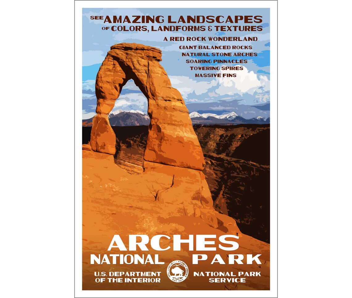 Utah's Mighty Five National Parks Posters, WPA Style Art Print - Etsy
