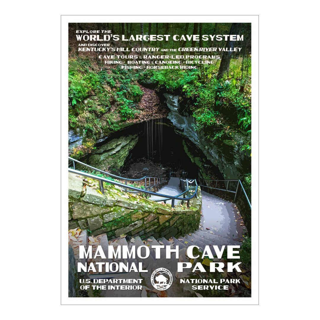 Mammoth Cave National Park Wpa-style Poster 13 X 19 Kentucky Travel ...