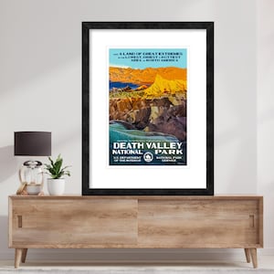 Death Valley National Park Poster Wpa-style, Mountain Range Artwork ...